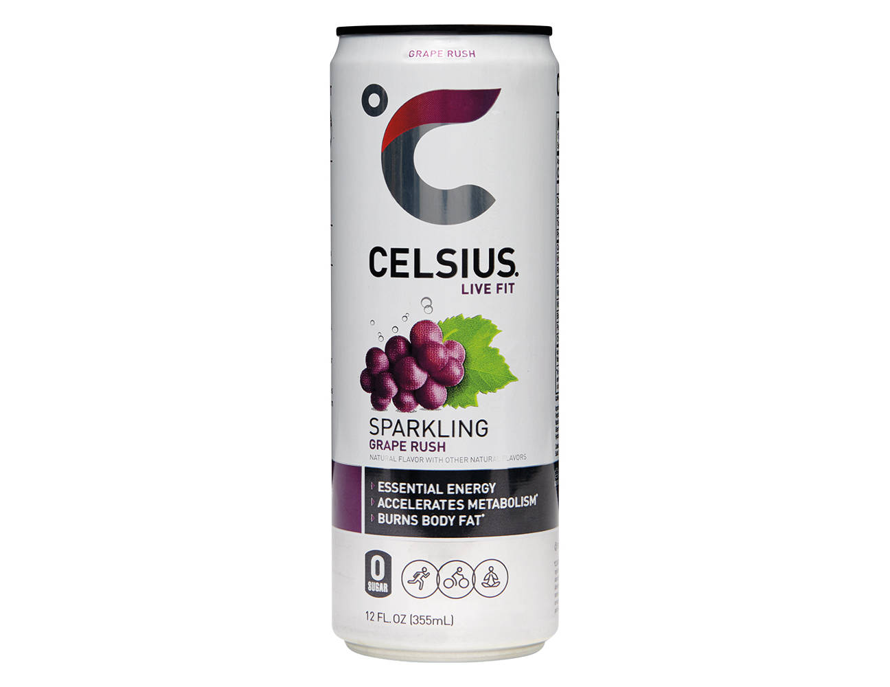 Celsius Sparkling Grape Rush Energy Drink, 12 fl oz